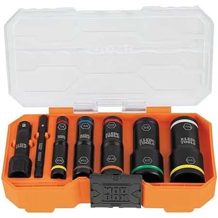 Klein Tools 65618 KNECT Flip-10 SAE Impact Socket Set, Deep Depth with ...